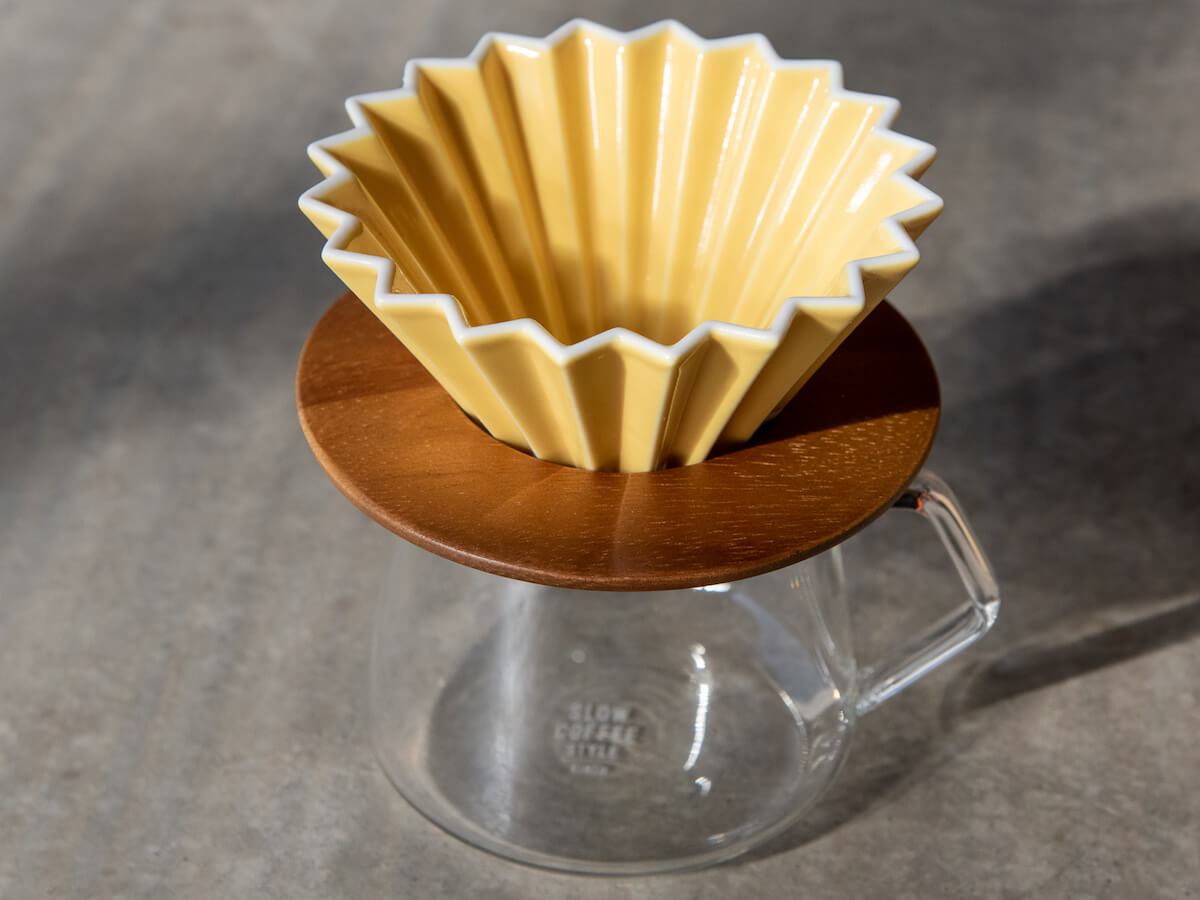 Origami Dripper Small Yellow (with resin holder) – thecoffeeguy